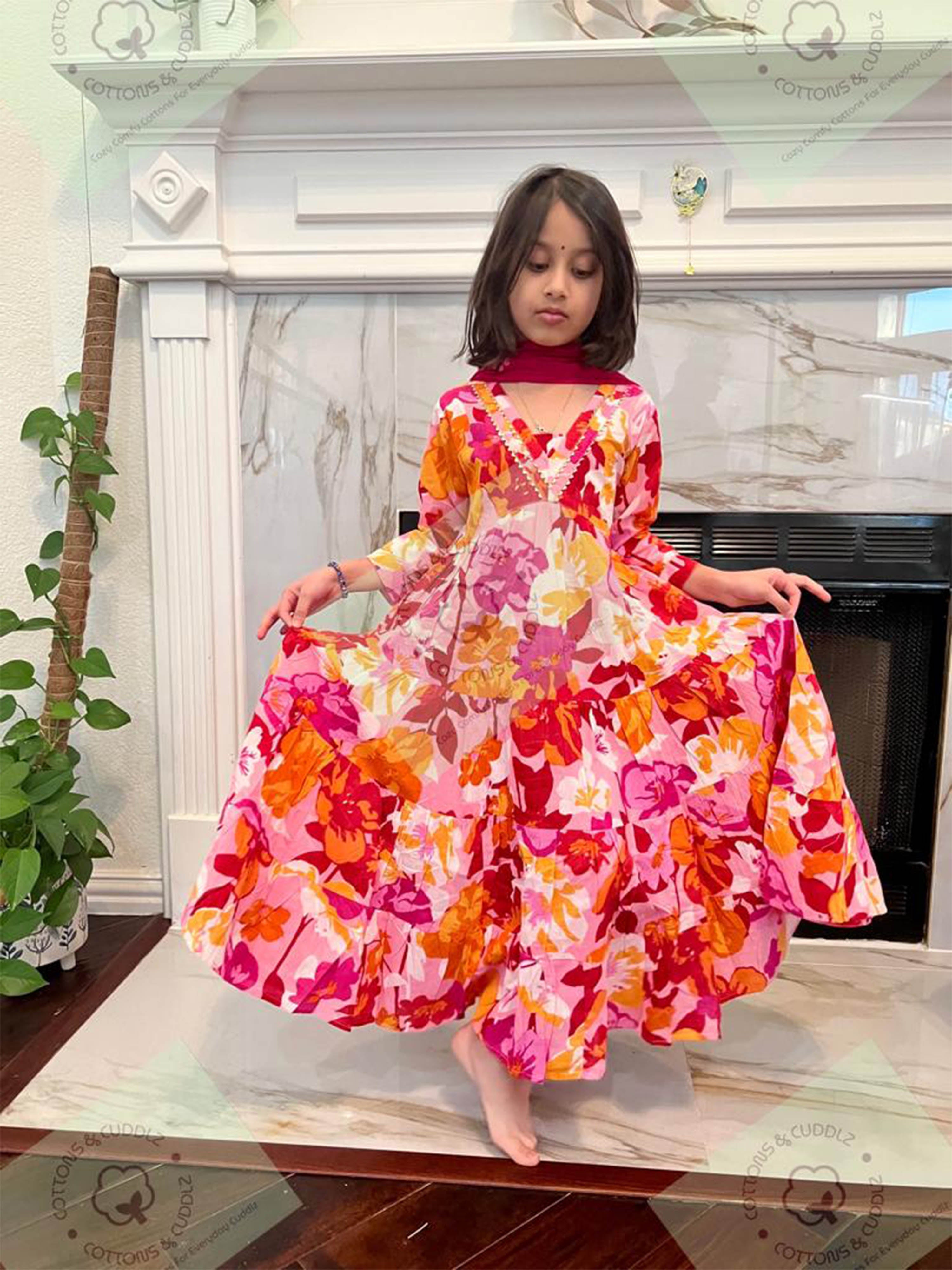 Pink Girls Ethnic Wear – Cottons & Cuddlz LLC