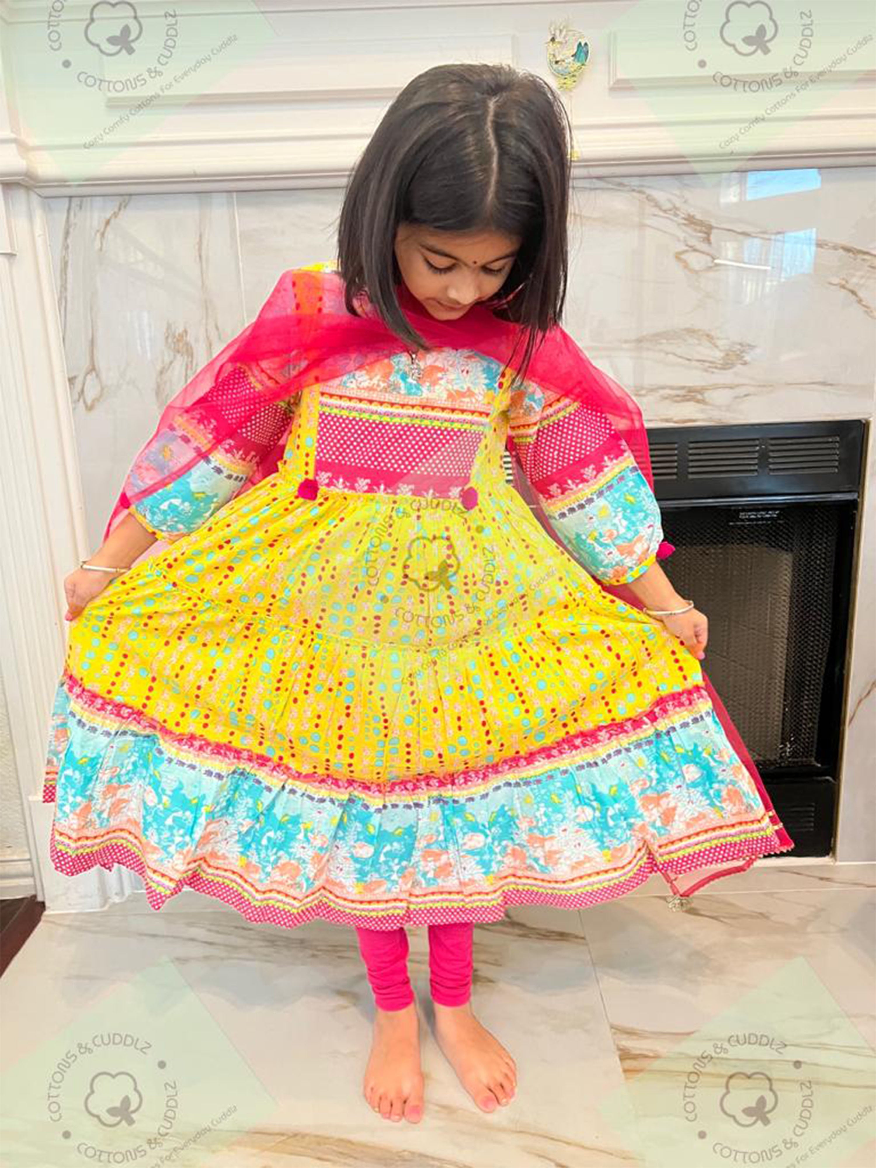 Yellow Girls Ethnic Wear – Cottons & Cuddlz LLC